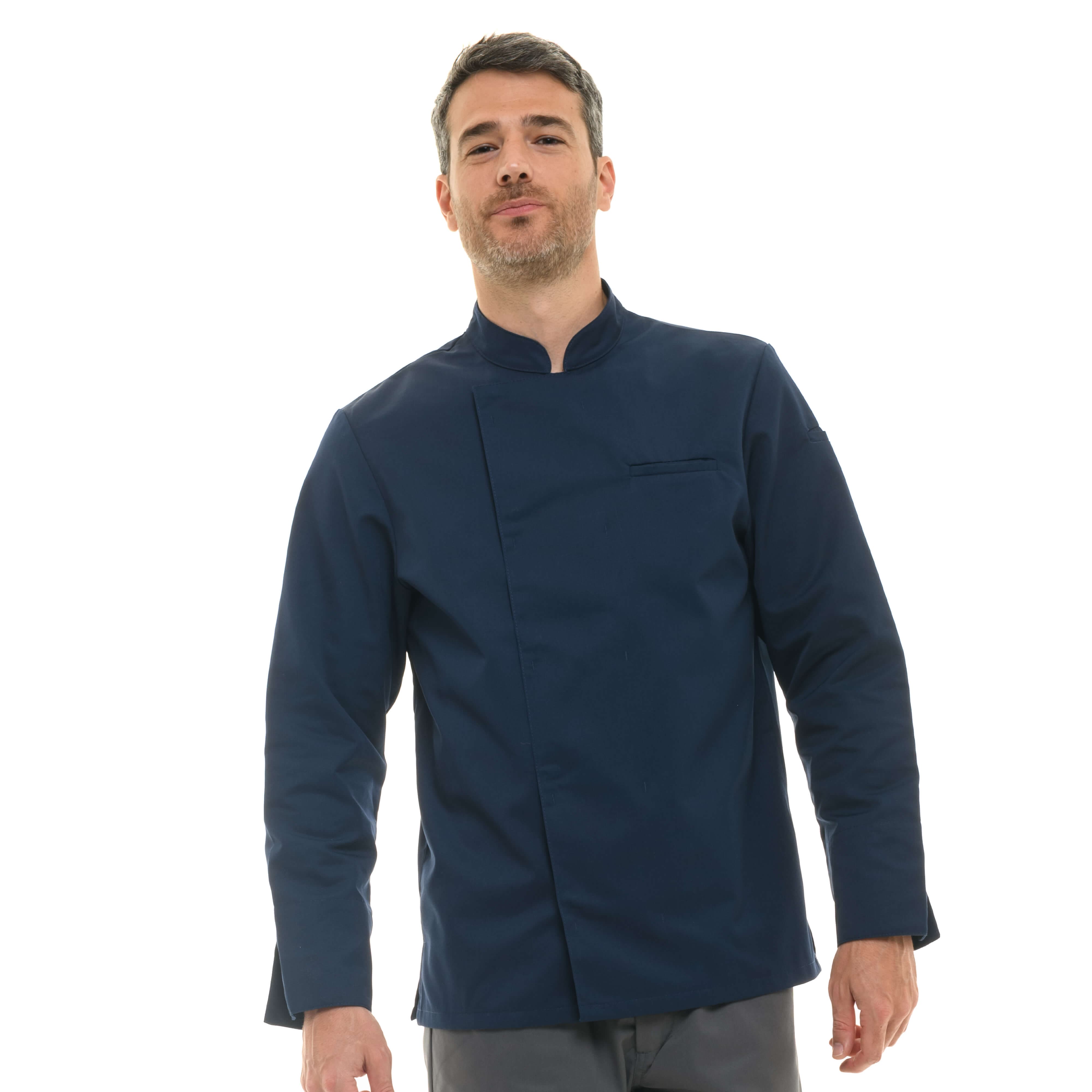 Texas Men's Long Sleeve Chef Jacket | Stylish Navy Blue – MANELLI